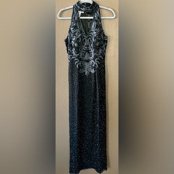 Dusk To Dawn | Dresses | Dusk To Dawn Formal Beaded Gown Blk Gun Powder ...